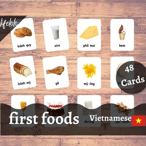 First Foods - VIETNAMESE, 48 Vietnamese Flash Cards, English Bilingual ...