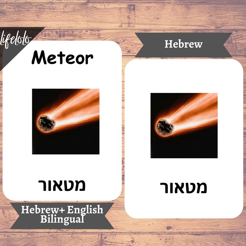 Months of the Year HEBREW Flash Cards 12 Bilingual Cards | Etsy