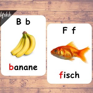 German Alphabets Flash Cards, Montessori Cards, German Alphabet Objects ...