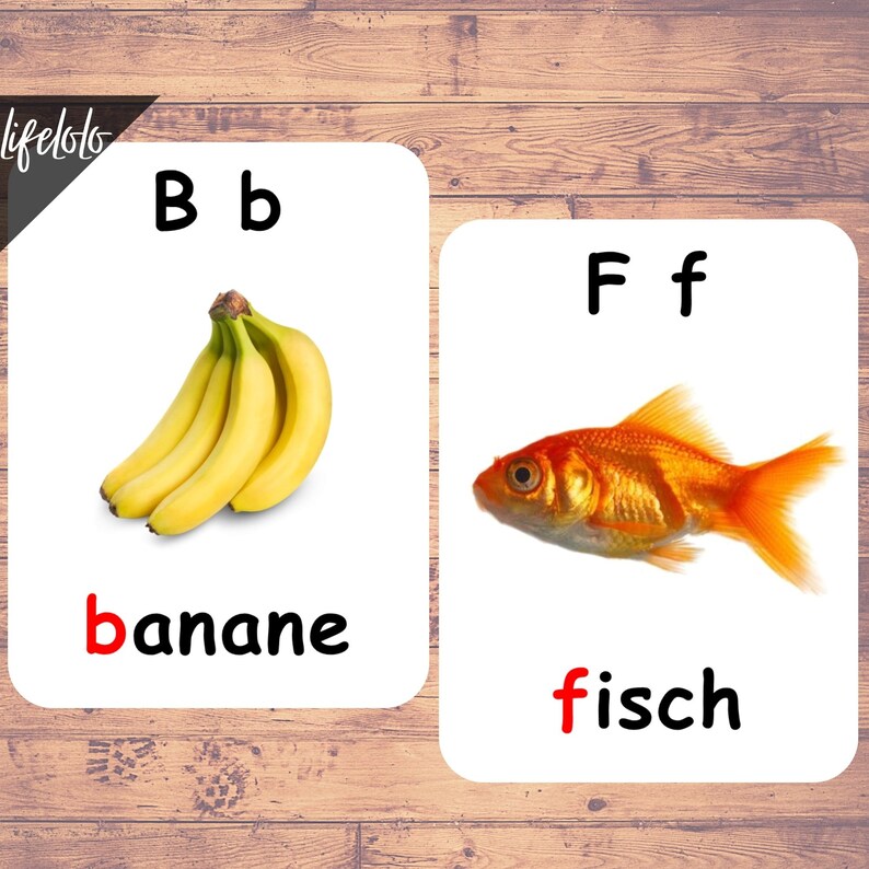 German Alphabets Flash Cards Montessori Cards German - Etsy