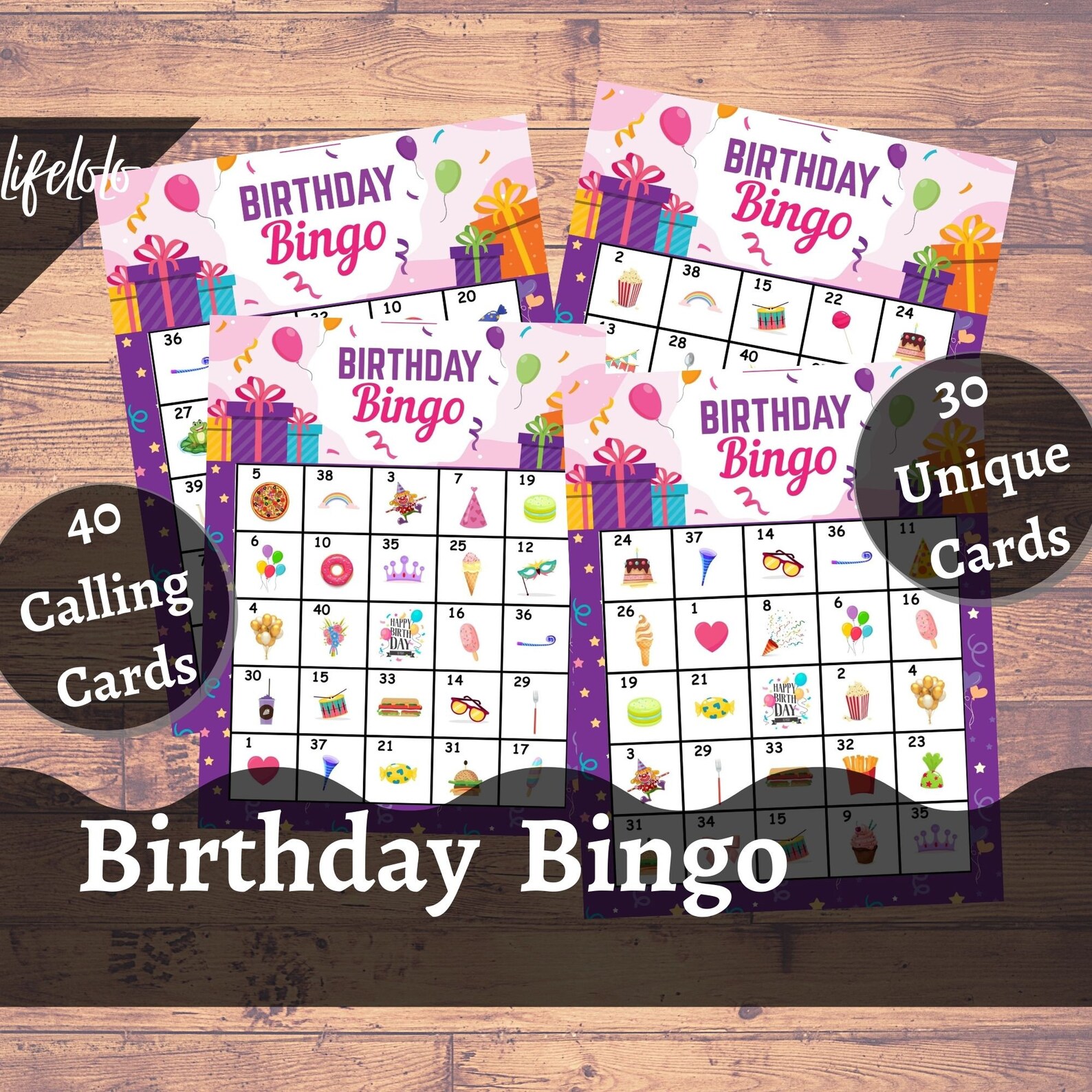 Happy Birthday Bingo Game Birthday Games Bingo Cards for - Etsy