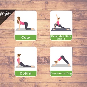 Yoga Poses | Flash Cards | 24 Montessori Cards | Yoga Asanas ...