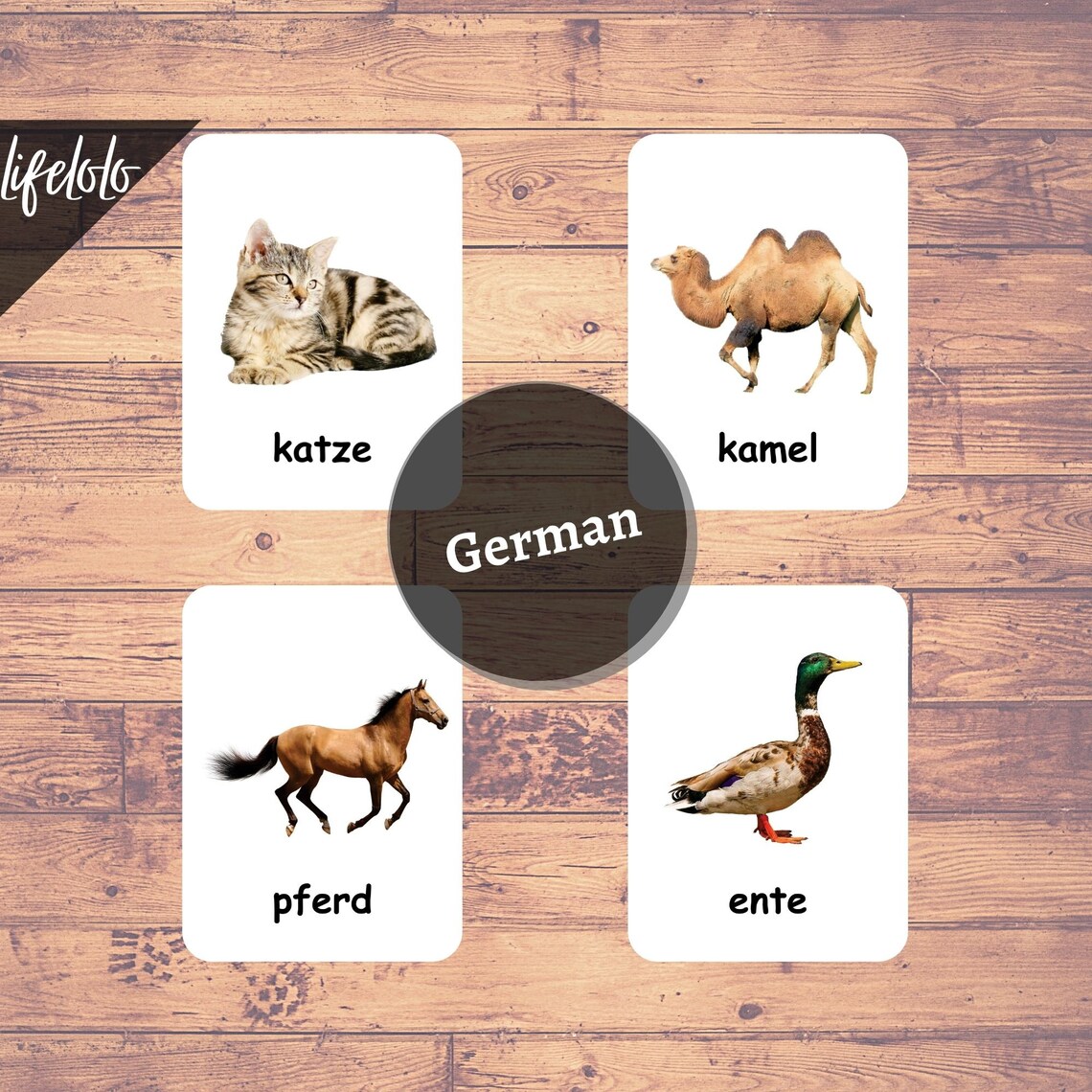 Farm Animals GERMAN English Bilingual Cards 27 German - Etsy