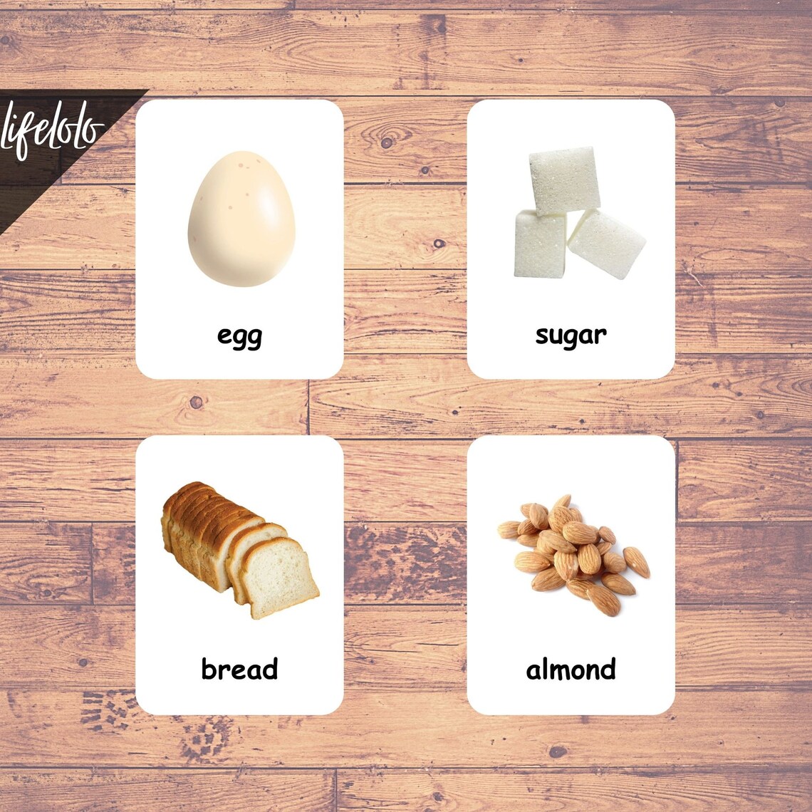 First Foods, 48 Flash Cards, US & UK English, Montessori Cards ...