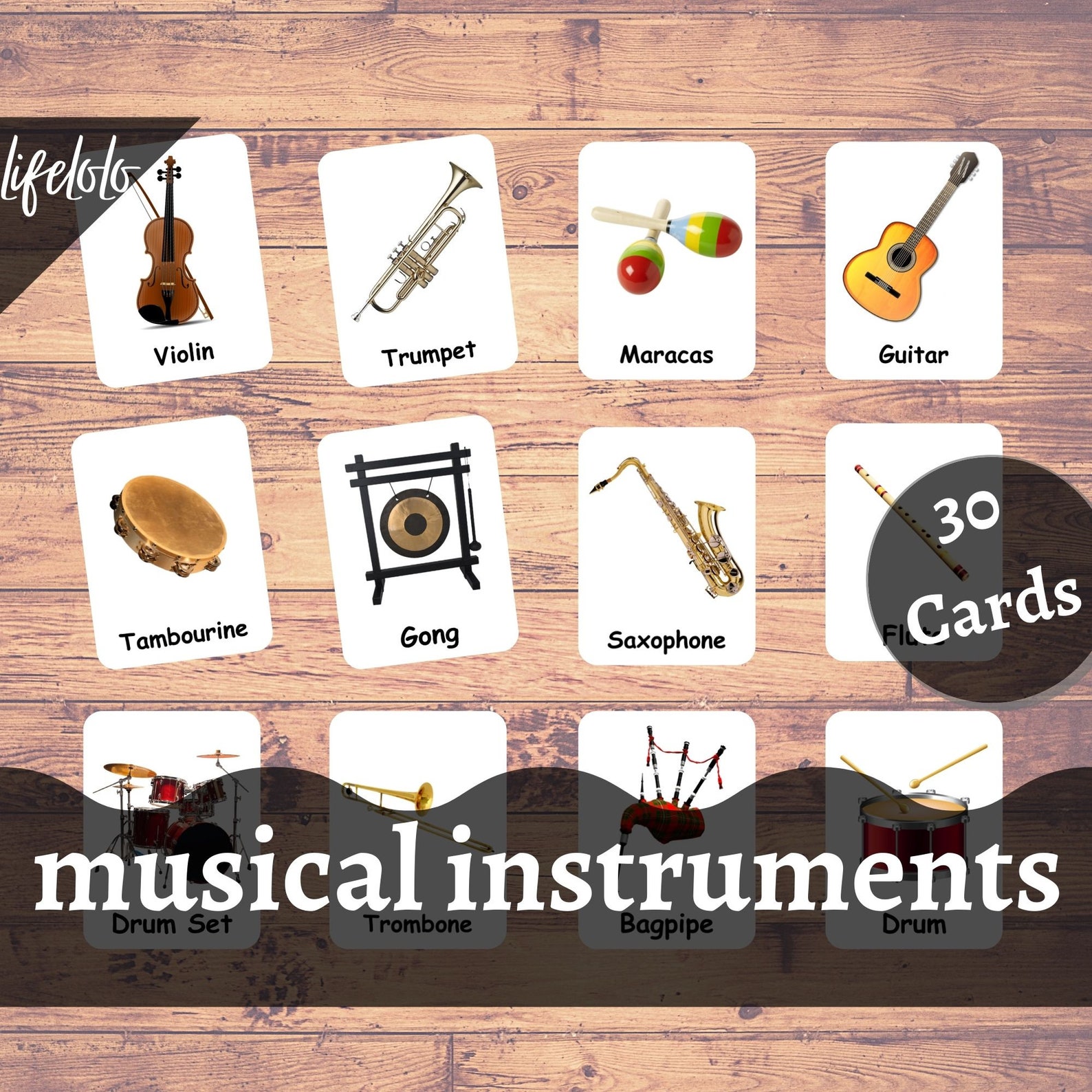 Musical Instruments (30 Cards) - Flashcards | Montessori ...