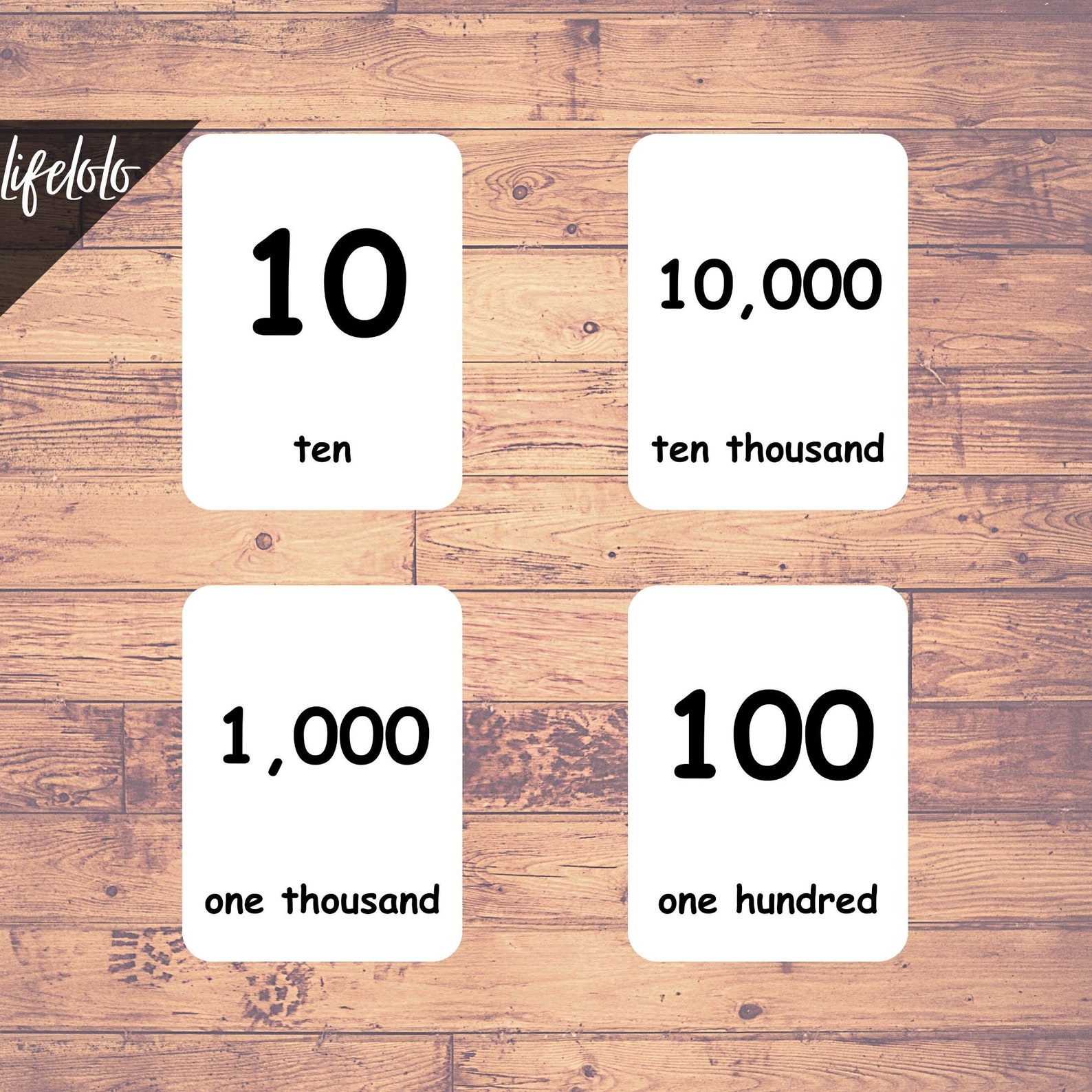 Numbers (208 Cards) - Flash Cards | Montessori Materials | Math Flash ...