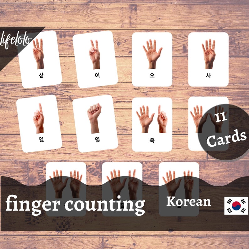 KOREAN Numbers Counting Flashcards Learn Korean Toddler | Etsy
