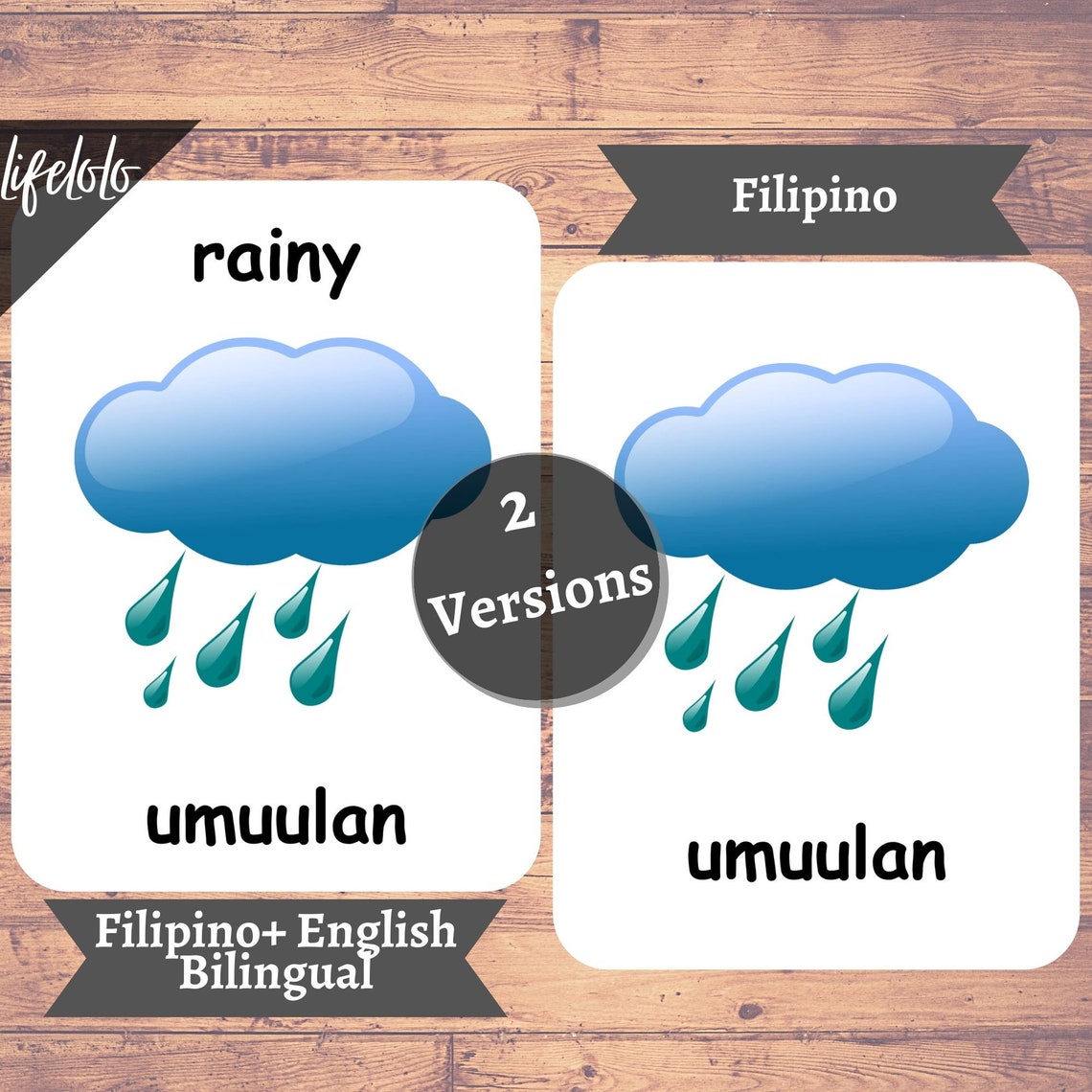 Weather Cards in FILIPINO Tagalog Flash Cards English - Etsy