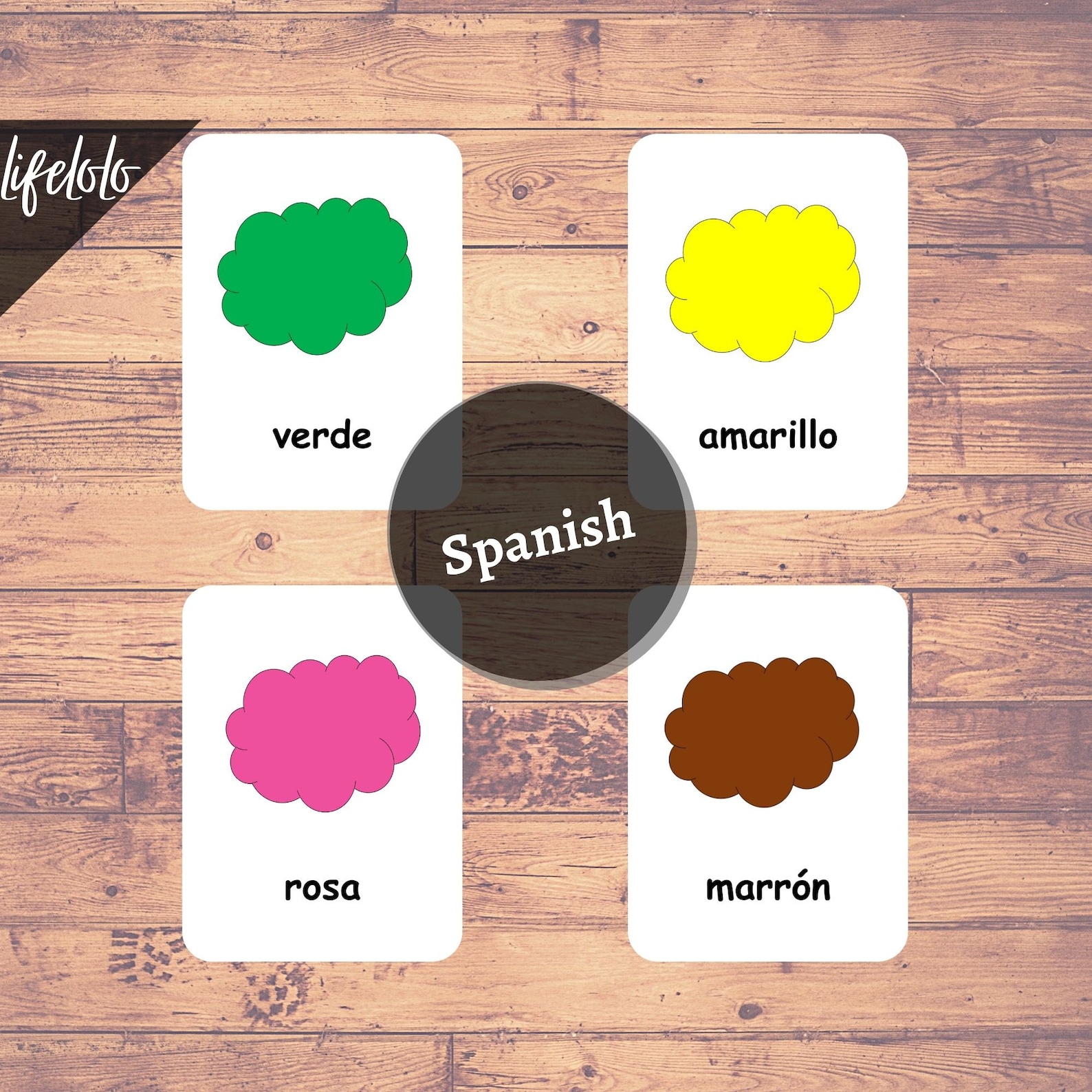 Colors SPANISH Version - English Bilingual Cards | 12 Spanish Flash ...