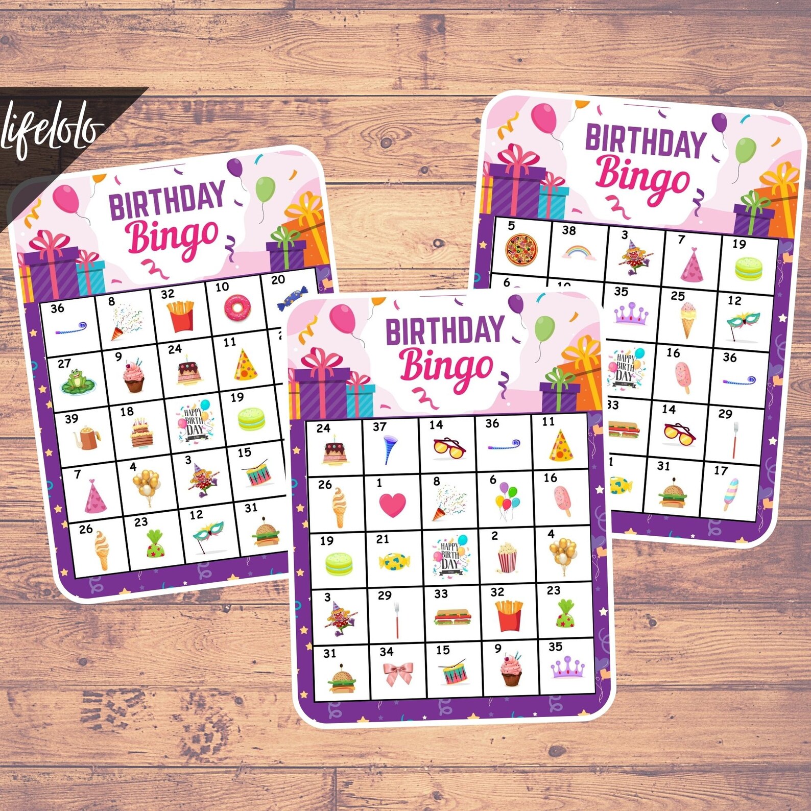 Happy Birthday Bingo Game Birthday Games Bingo Cards for - Etsy