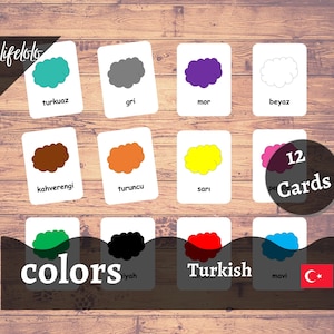 Colors TURKISH Version | English Bilingual Cards | Flash Cards ...