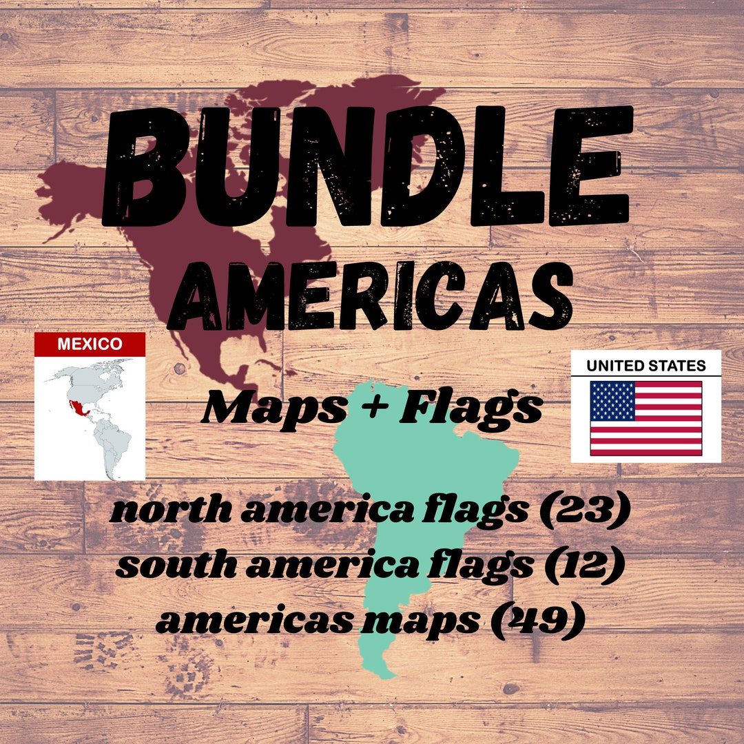 North America and South America - MAPS & FLAGS BUNDLE , 84 Flash Cards ...