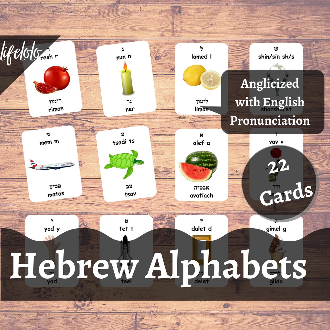 Learn Hebrew Alphabets, Hebrew Flashcards With Pronunciation, Hebrew ...