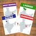 India Map, 36 Flash Cards, States of India, Map of India With States ...