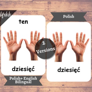 POLISH Numbers, Counting Flashcards, Learn Polish, Toddler Games ...