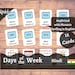 Days of the Week HINDI Flash Cards Printable, 12 Bilingual Cards With ...