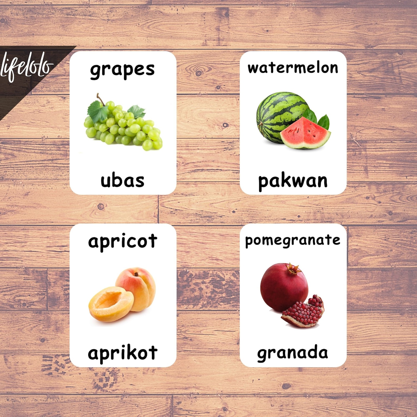 Filipino Fruits English Bilingual Cards Tagalog Flash Cards | Etsy