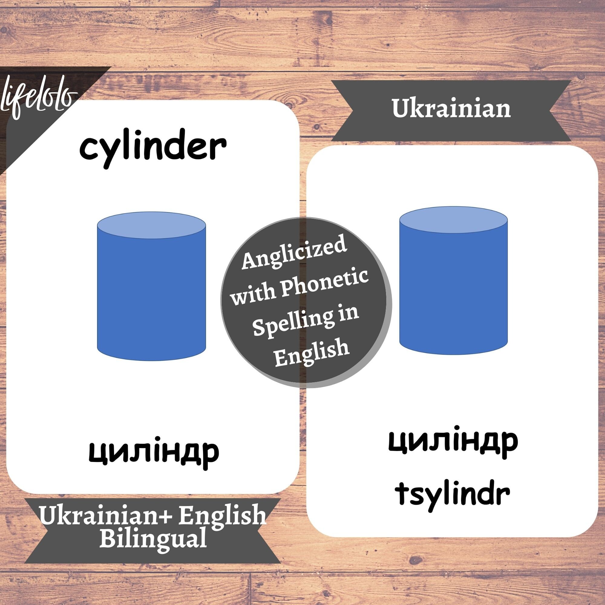 Shapes UKRAINIAN Flash Cards English Bilingual Cards | Etsy