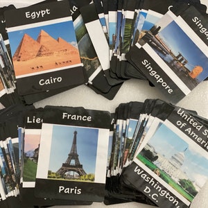 World Countries and Capitals (set 1) | 100 Flash Cards, Montessori ...