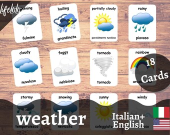 Kids Italian Flash Cards - Etsy