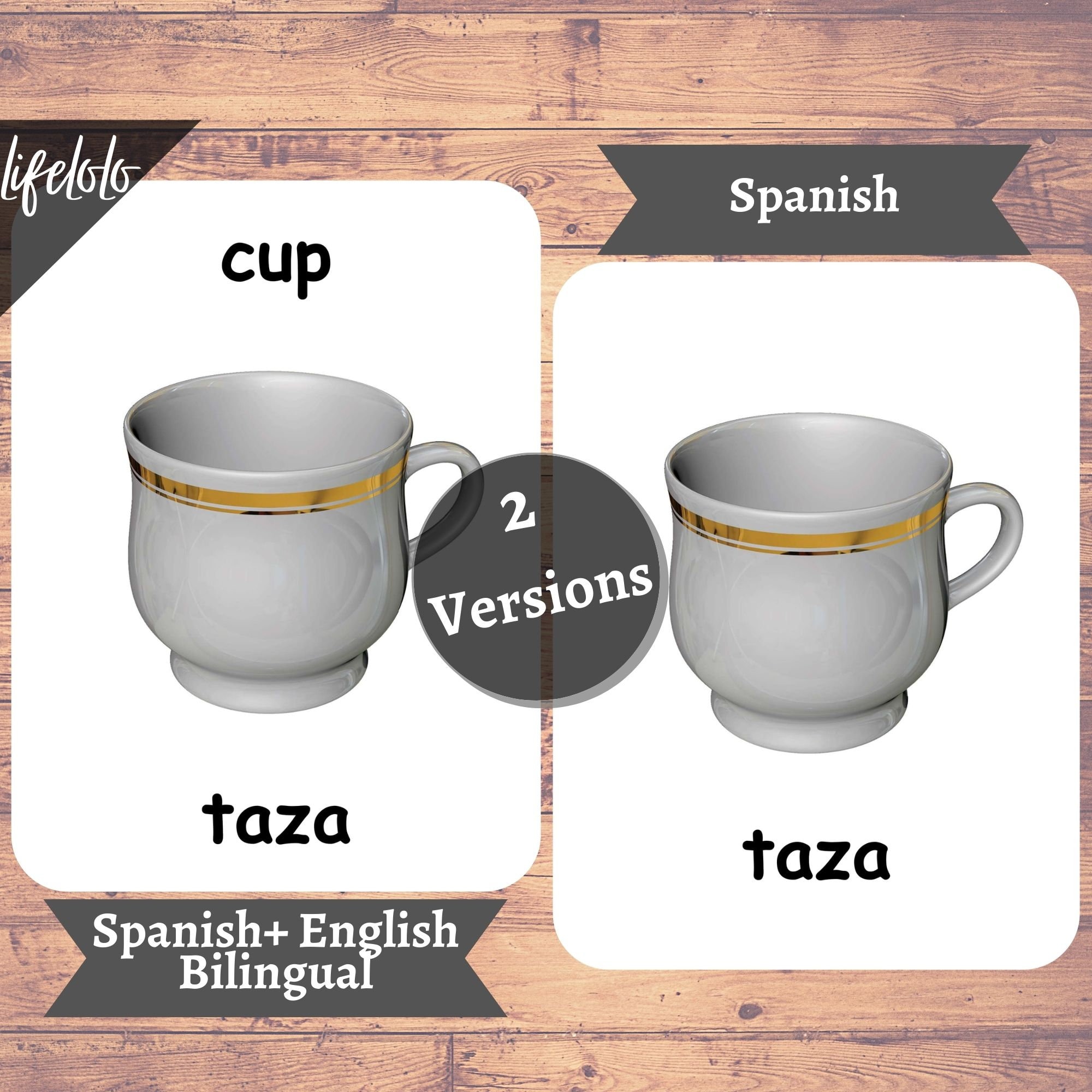 First Words SPANISH Version English Bilingual Cards 48 | Etsy