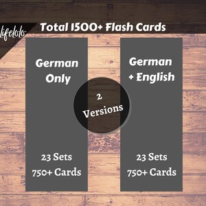 GERMAN Flash Cards BUNDLE - German English Bilingual Cards | German ...