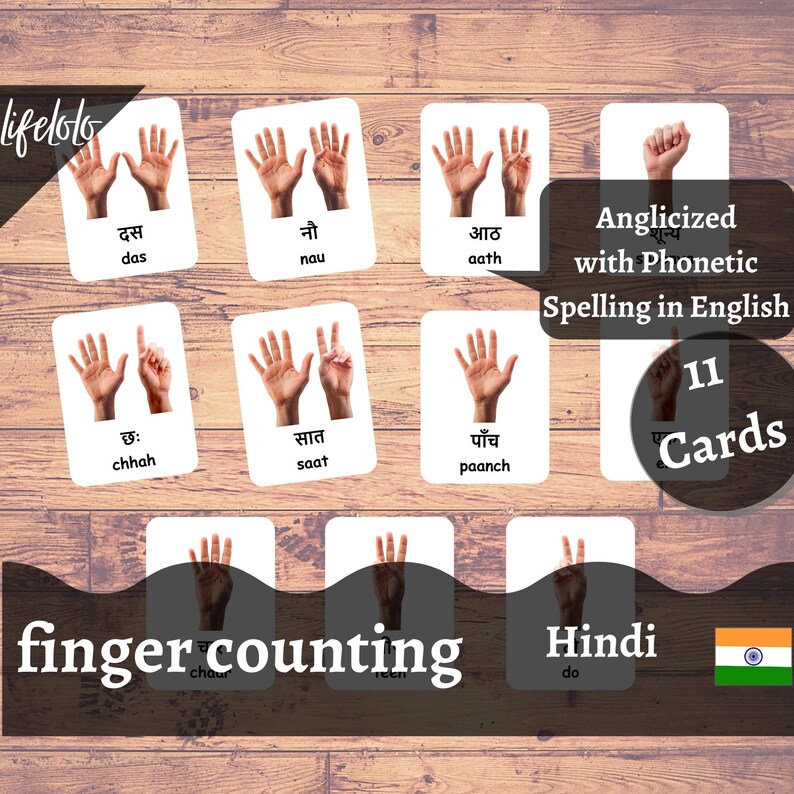 HINDI Numbers Counting Flashcards Learn Hindi Toddler - Etsy