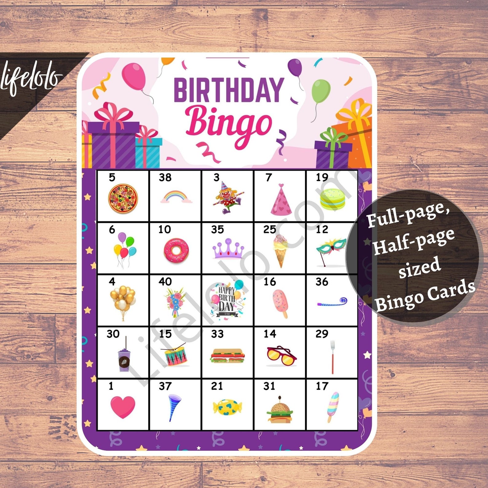 Happy Birthday Bingo Game Birthday Games Bingo Cards for - Etsy