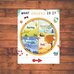 Season Wheel Printable, Circle Time Activity, Season Learning Printable ...
