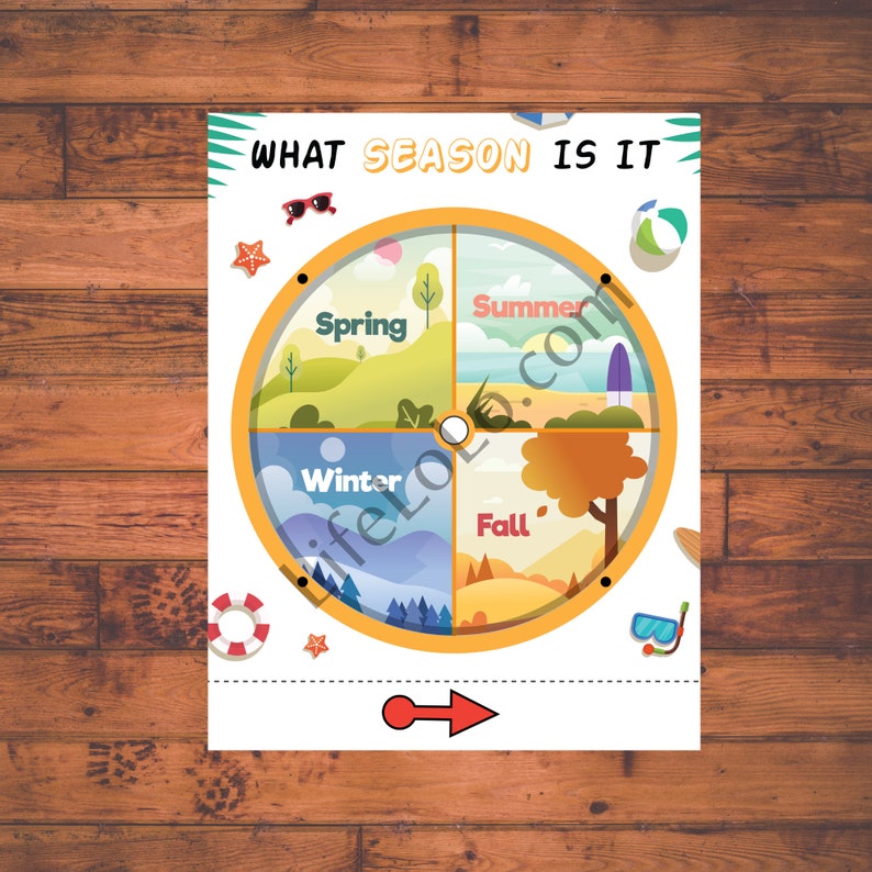 Season Wheel Printable Circle Time Activity Season Learning | Etsy