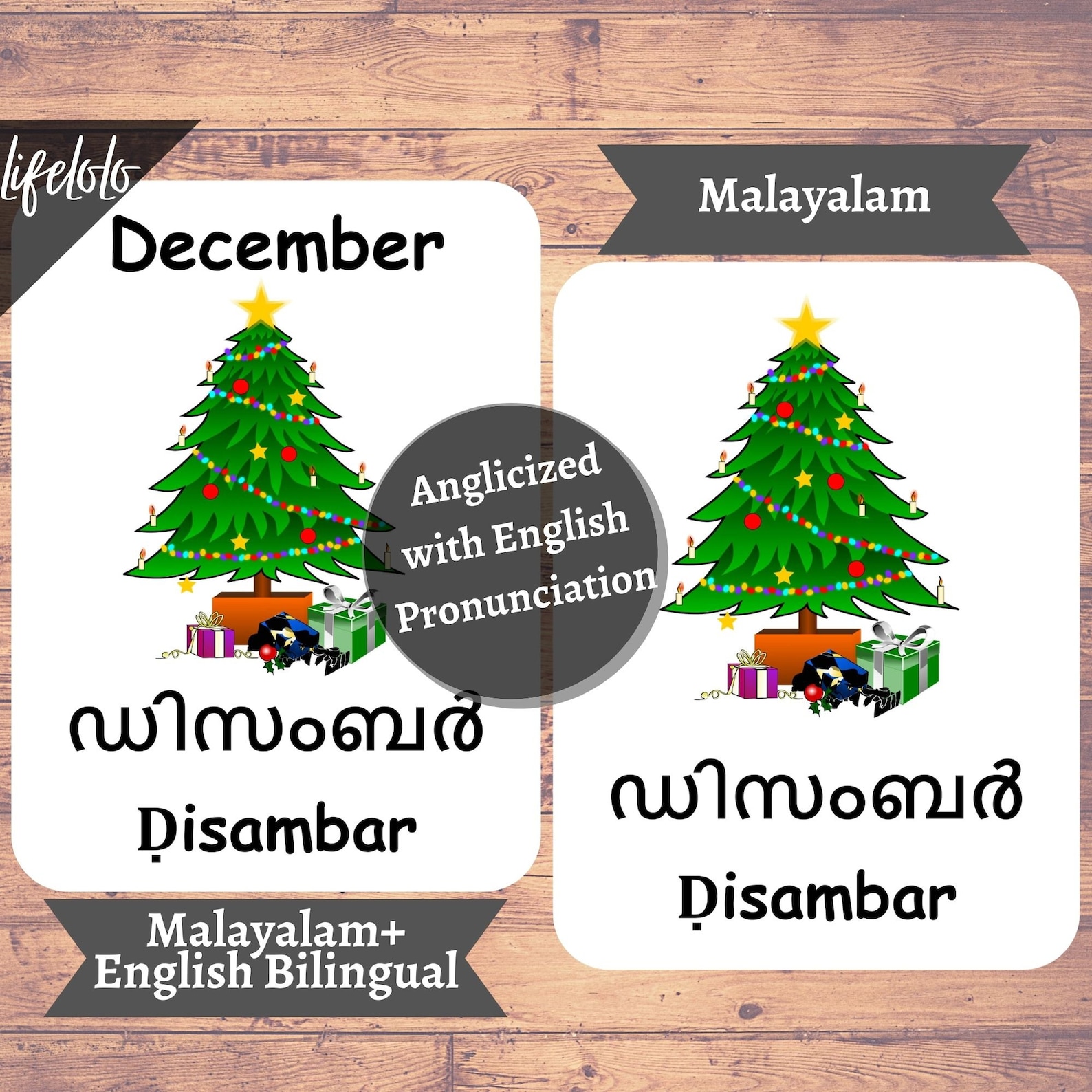 Months of the Year MALAYALAM Flash Cards 12 Bilingual Cards - Etsy