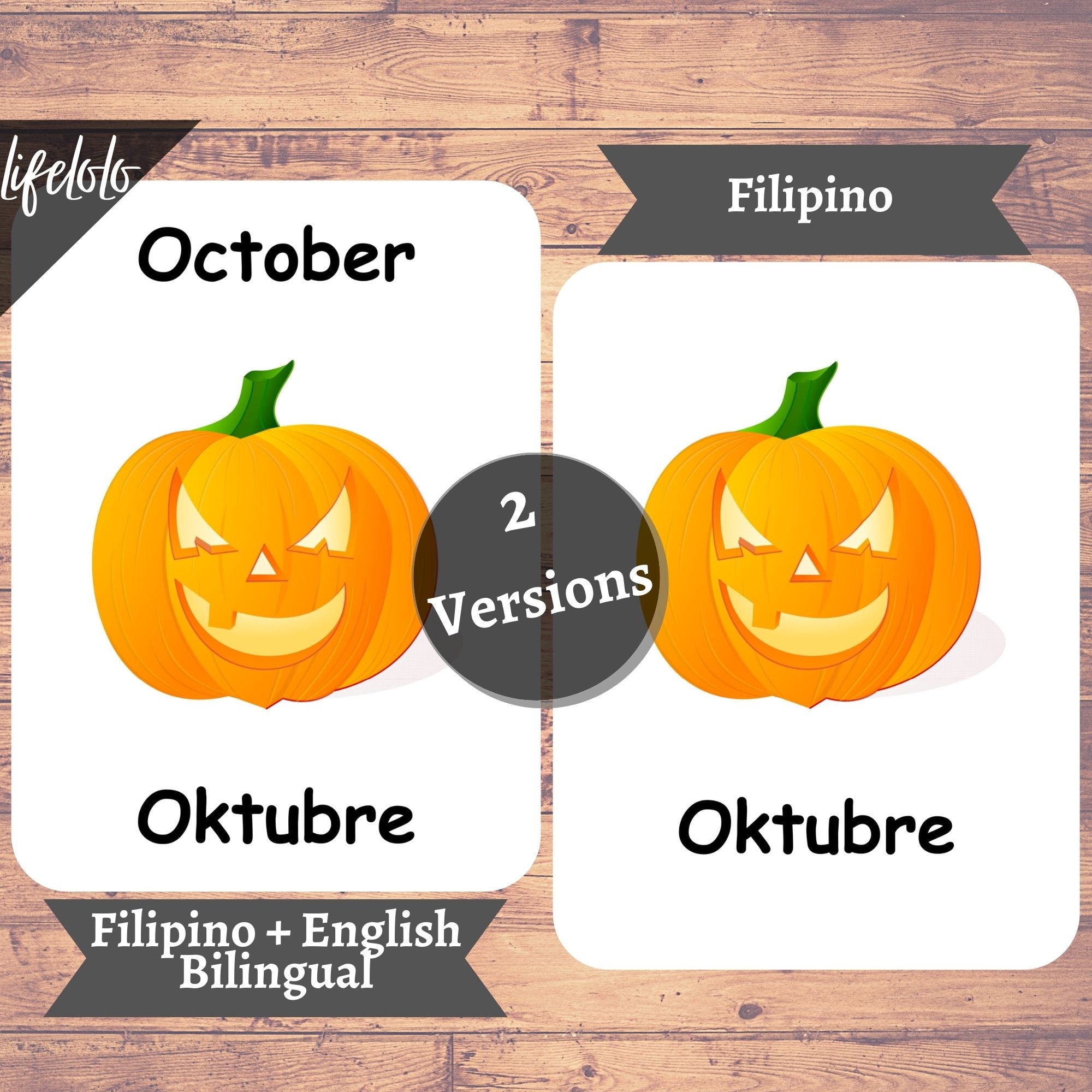 Months of the Year FILIPINO Flash Cards 12 Bilingual Cards - Etsy Canada