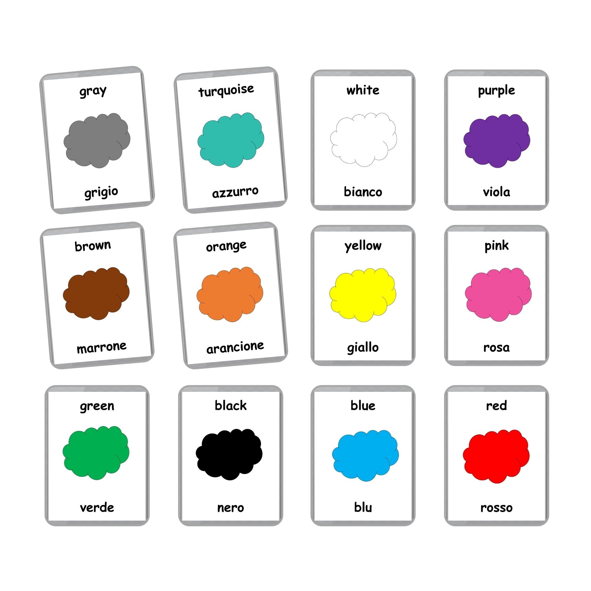 Italian Laminated Flash Cards Handmade Flash Cards - Etsy