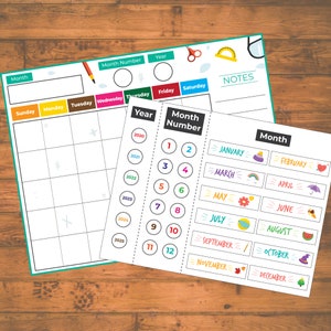 Kids Monthly Calendar, Homeschool Calendar, Activity Chart, Calendar ...