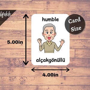 Antonyms Turkish Flashcards, English Bilingual Cards, 104 Opposite ...