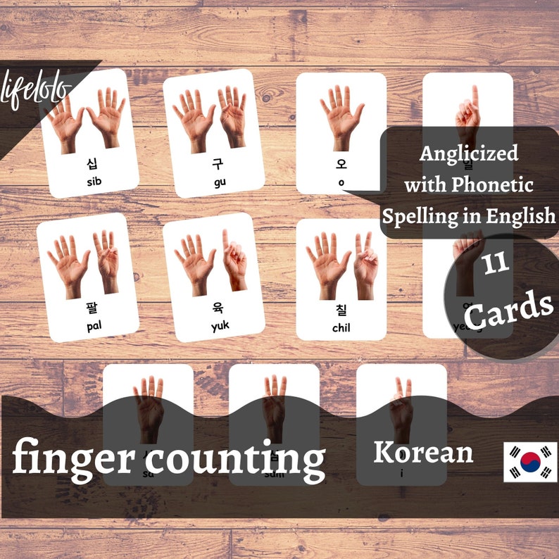 KOREAN Numbers Counting Flashcards Learn Korean Toddler | Etsy
