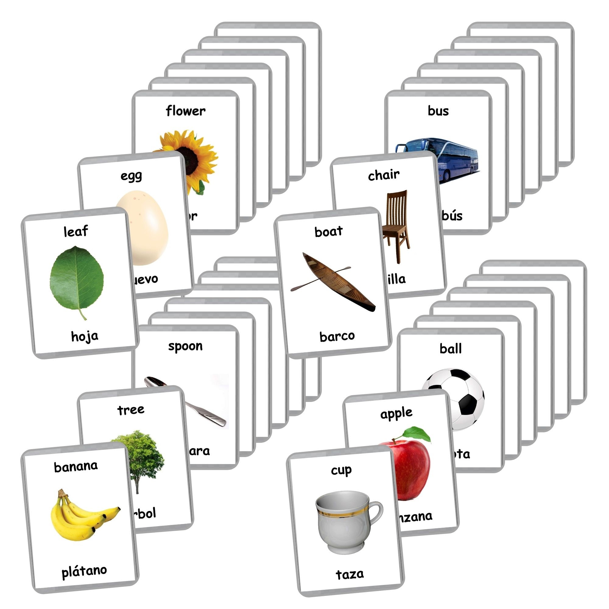 Spanish Laminated Flash Cards Handmade Flash Cards - Etsy