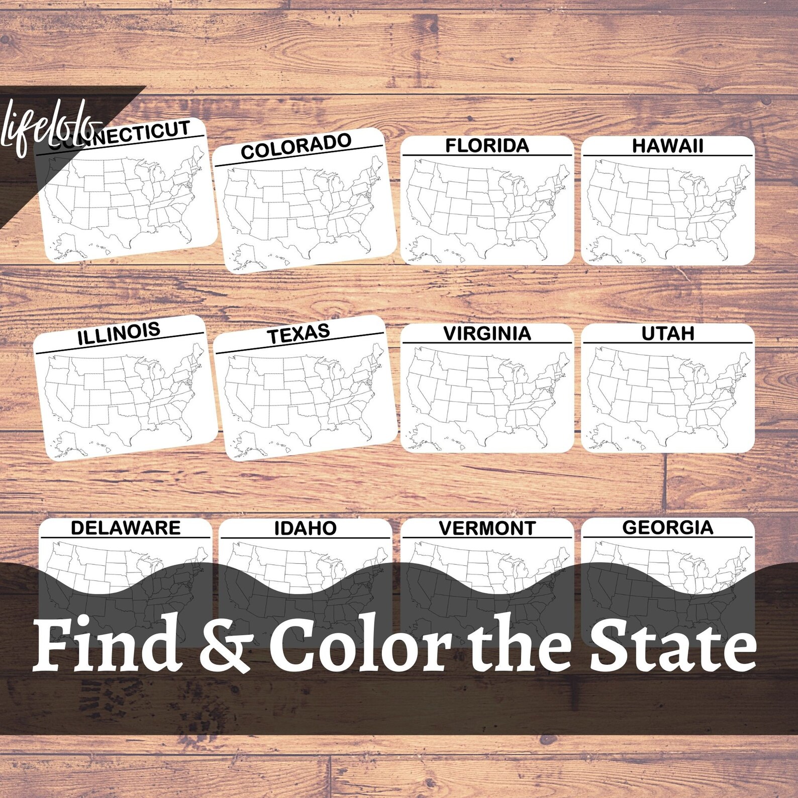 United States Map Flash Cards 50 States Montessori Cards 3 - Etsy Canada
