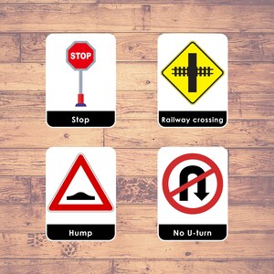 Traffic Signs | 41 Flash Cards | Montessori Cards, Three Part Cards ...