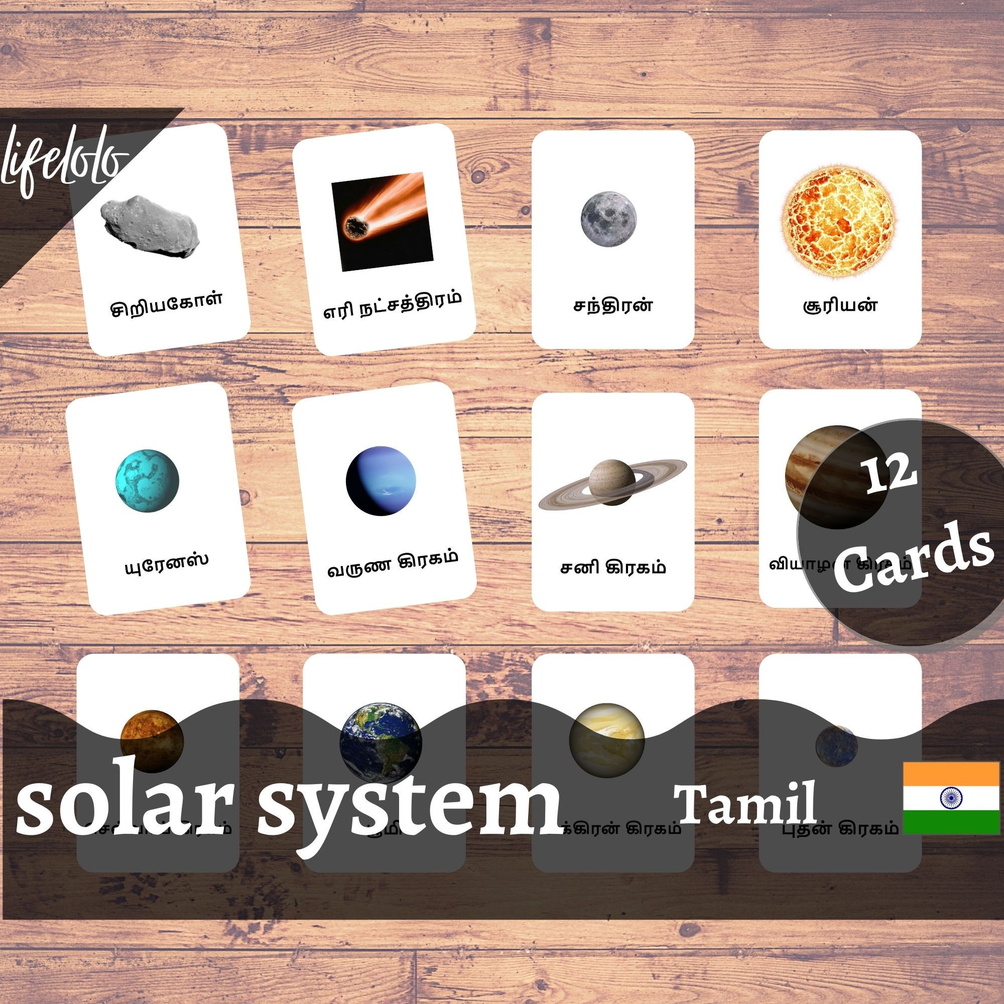 Solar System TAMIL Flash Cards Montessori Cards Tamil - Etsy UK