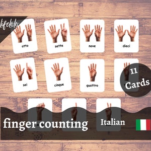 ITALIAN Numbers, Counting Flashcards, Learn Italian, Toddler Games ...