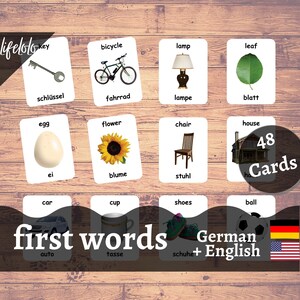 GERMAN Flash Cards BUNDLE - German English Bilingual Cards | German ...