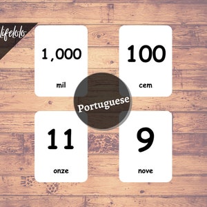 Numbers in Portuguese (30 Cards) - Portuguese Flash Cards | Montessori ...