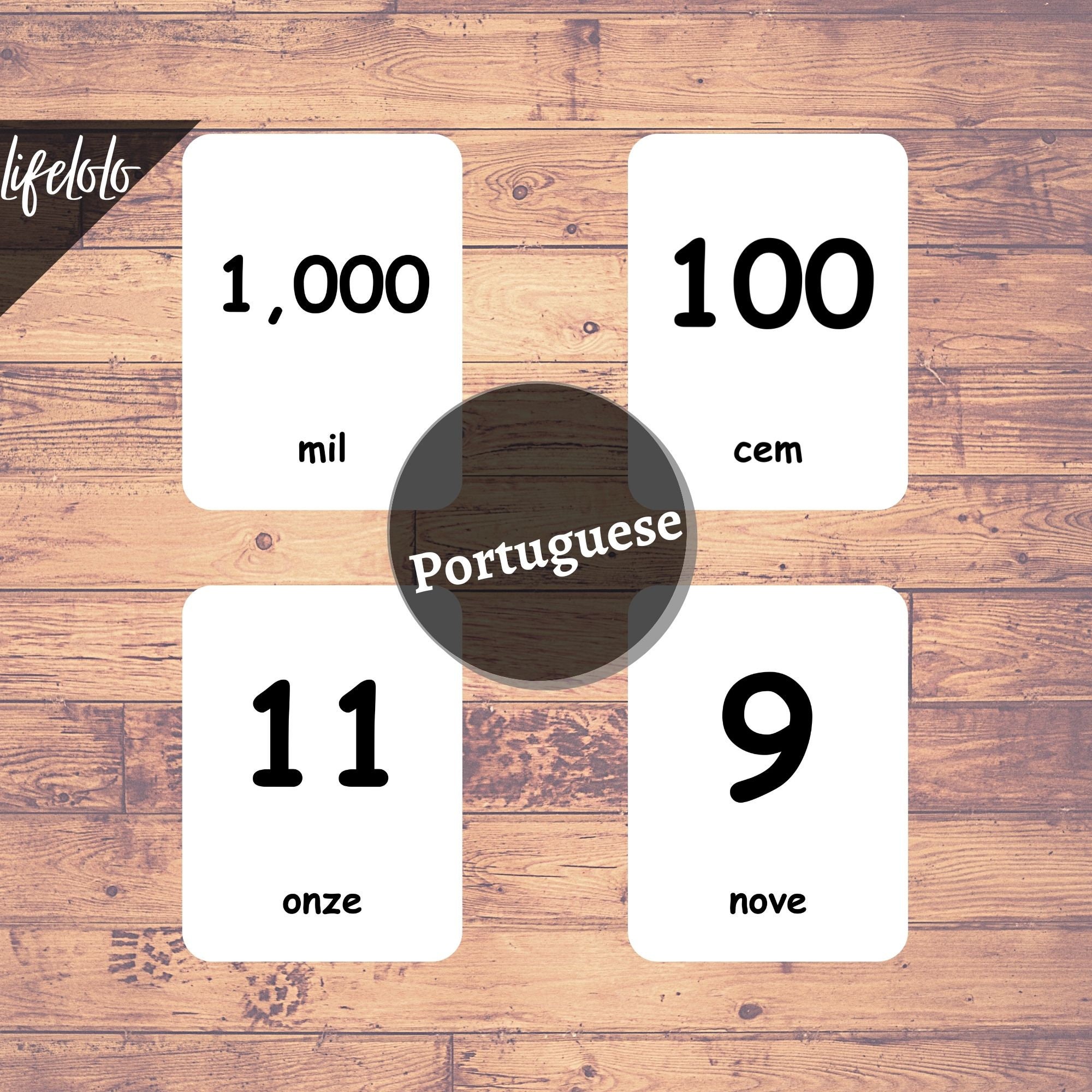 Numbers in Portuguese (30 Cards) - Portuguese Flash Cards | Montessori ...