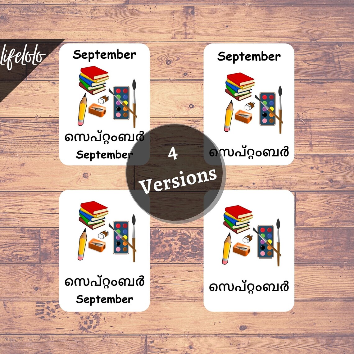 Months of the Year MALAYALAM Flash Cards 12 Bilingual Cards - Etsy