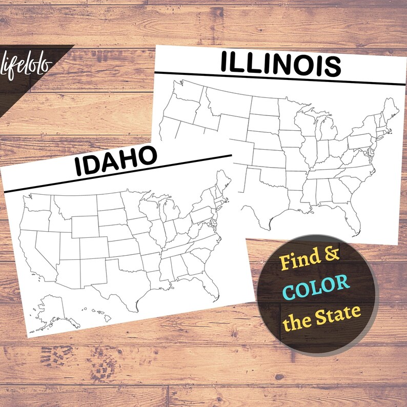 United States Map Flash Cards 50 States Montessori Cards 3 | Etsy