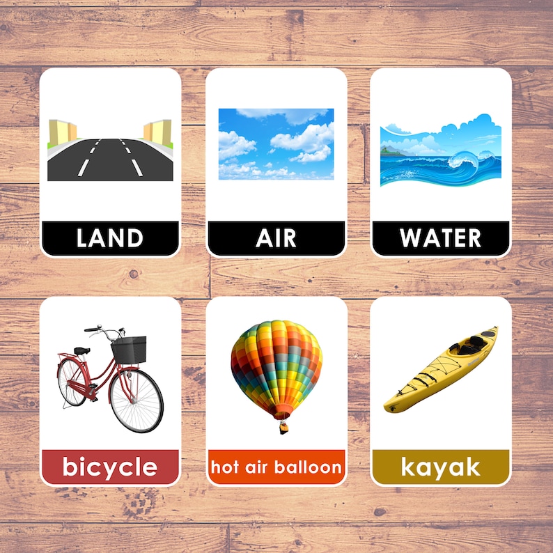 Land Air or Water? (30 Cards) - Sorting Cards | Montessori ...