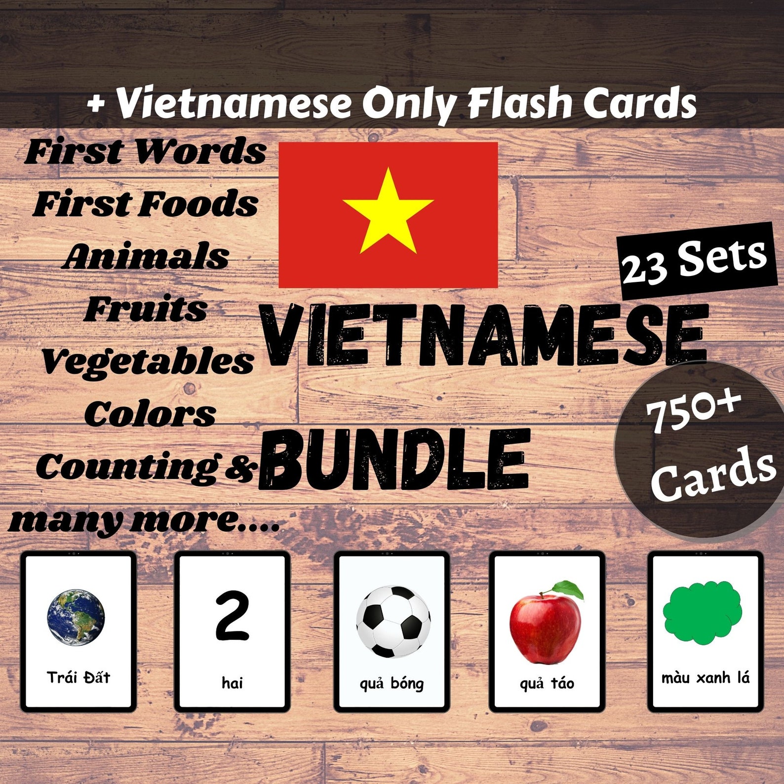 VIETNAMESE Flash Cards BUNDLE - Vietnamese English Bilingual Cards ...