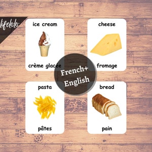 First Foods - FRENCH, 48 French Flash Cards, English Bilingual Cards ...