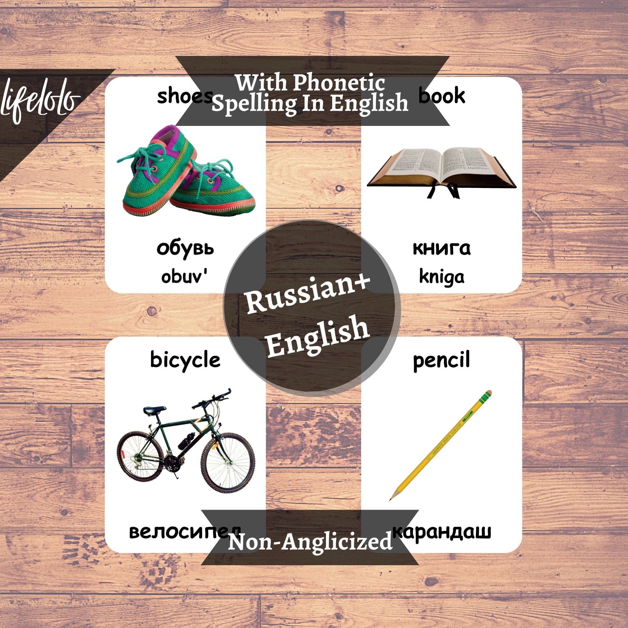 First Words RUSSIAN Version - English Bilingual Cards | 48 Russian ...